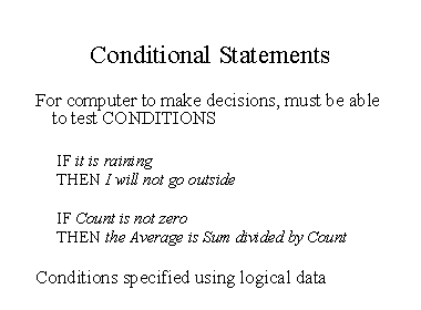 Conditional Statements